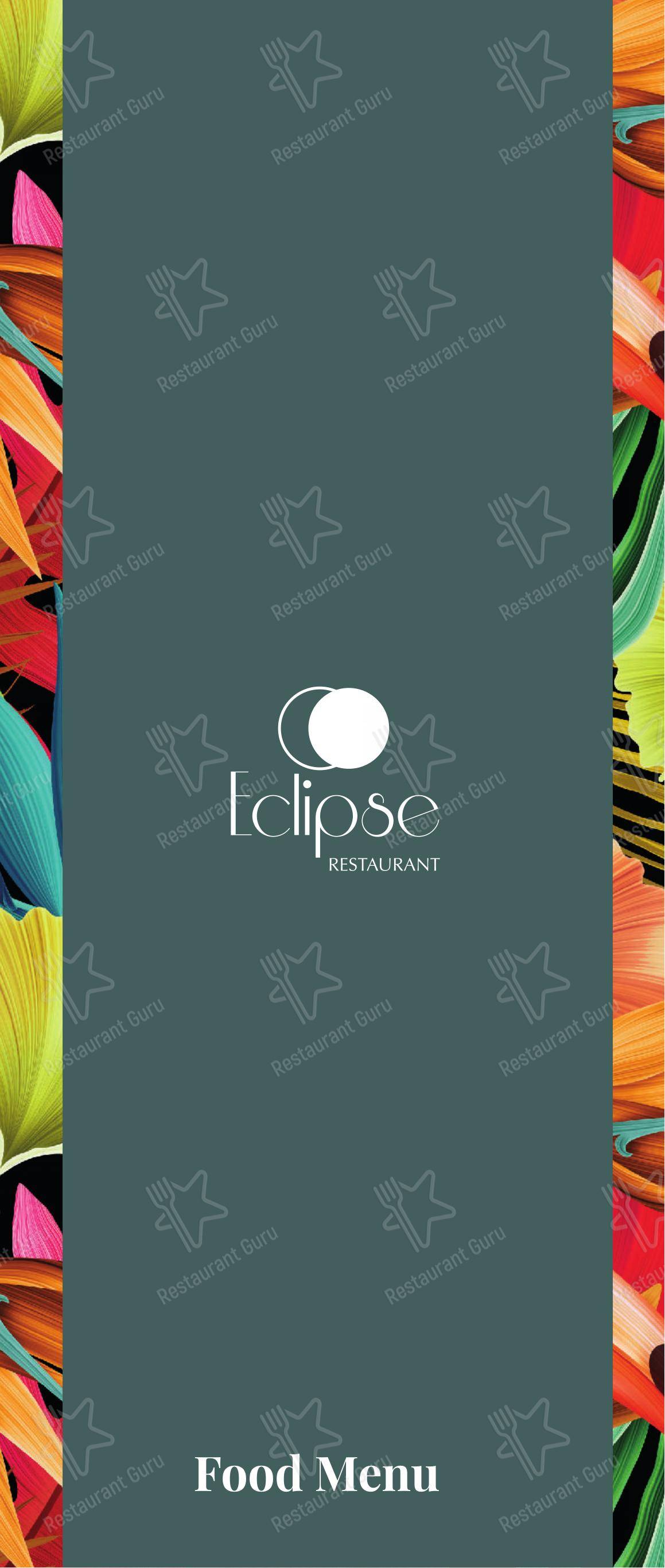 Carta de Eclipse Restaurant, Sandton