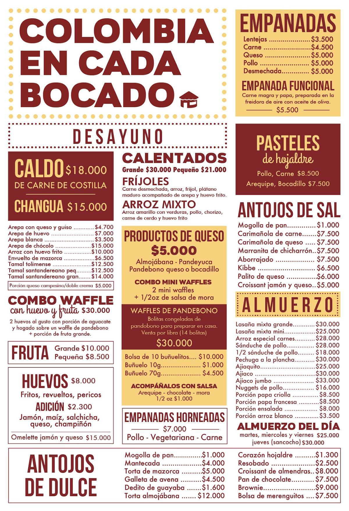Carta del restaurante El Kiosco, Bogotá, Cl. 145 #9-73