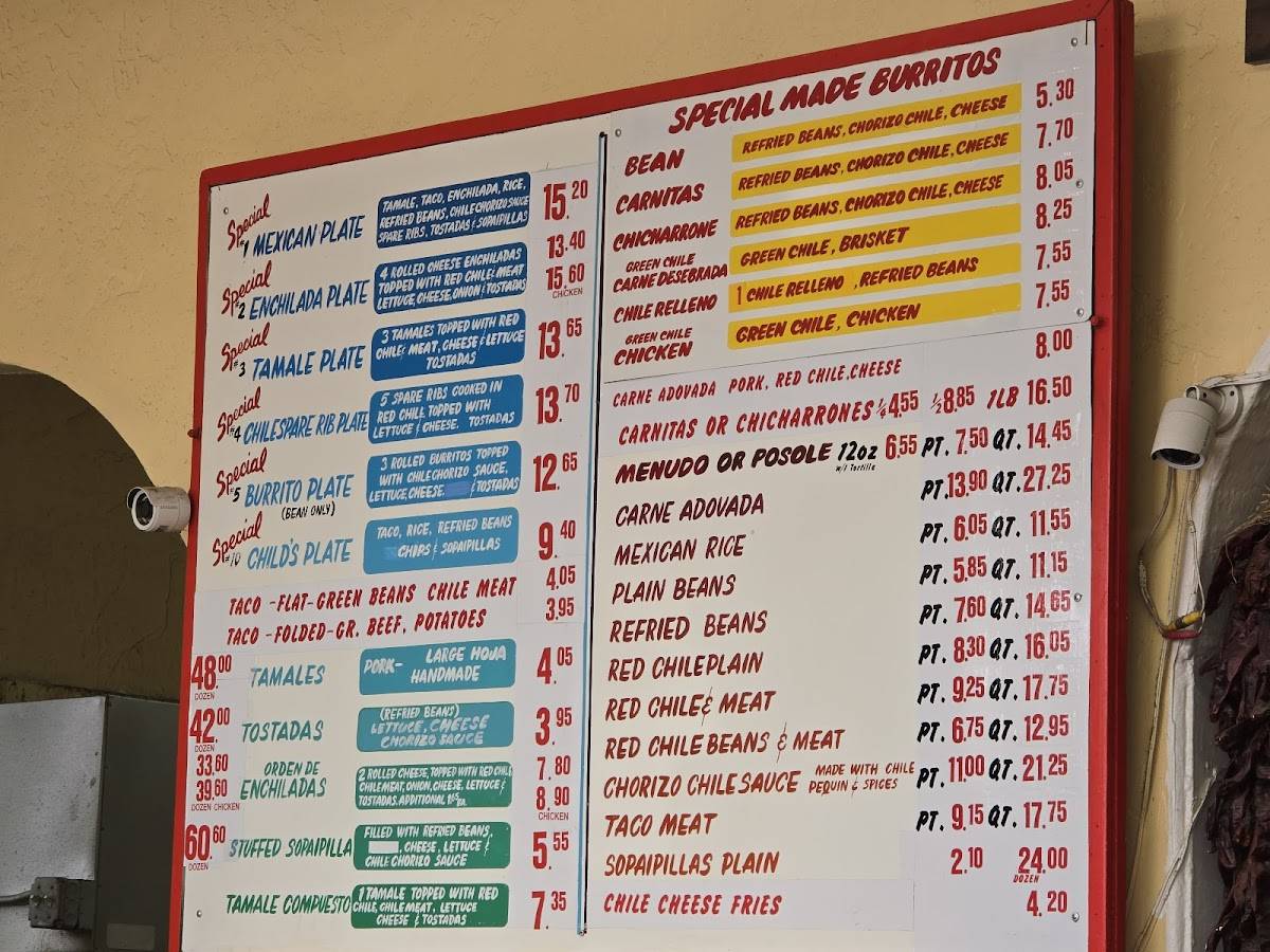 Menu at El Modelo Mexican Foods restaurant, Albuquerque