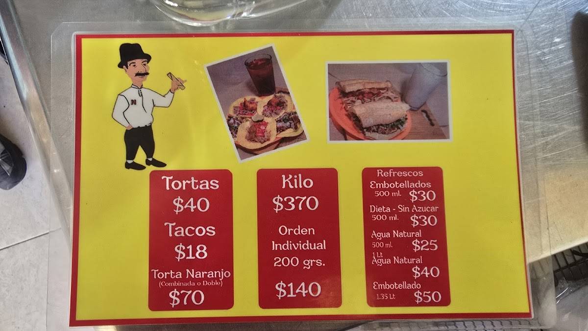 Menu at El Naranjo 1937 N DE DON FELIPE restaurant, Progreso