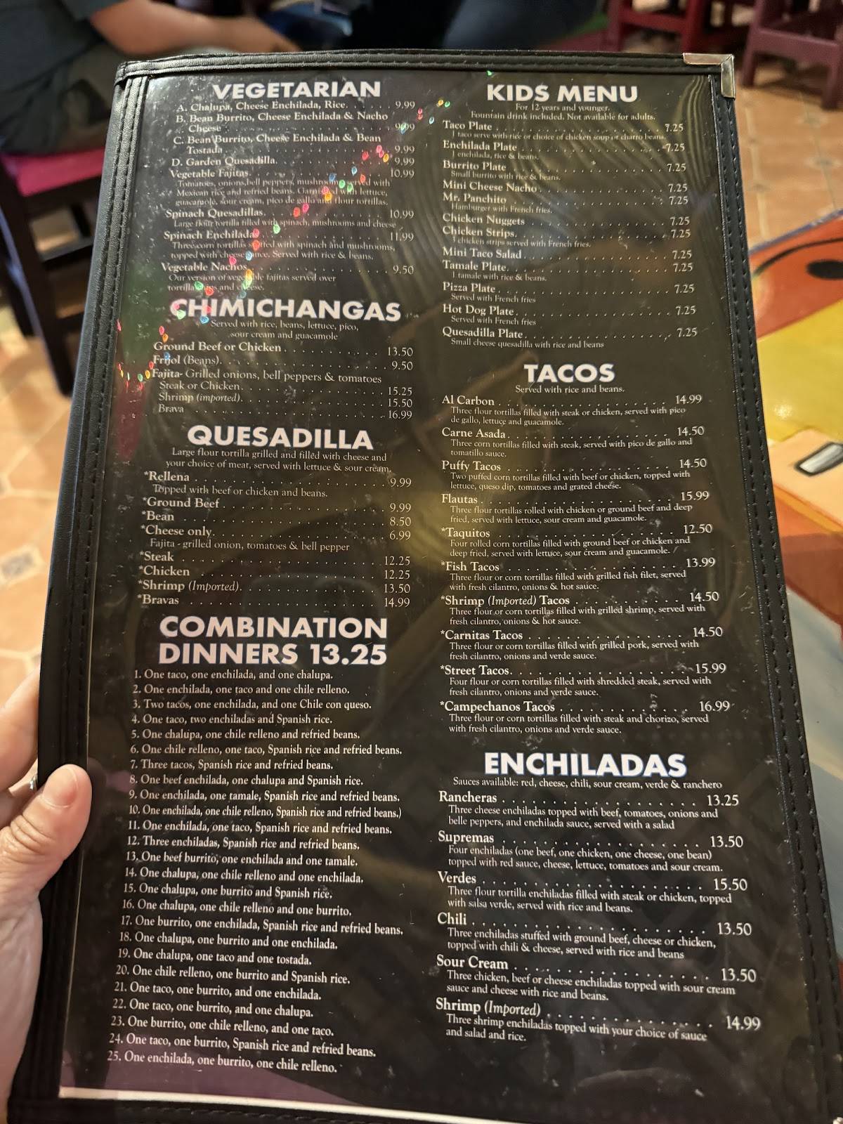 Menu at El Patio Mexican Restaurant, Natchitoches