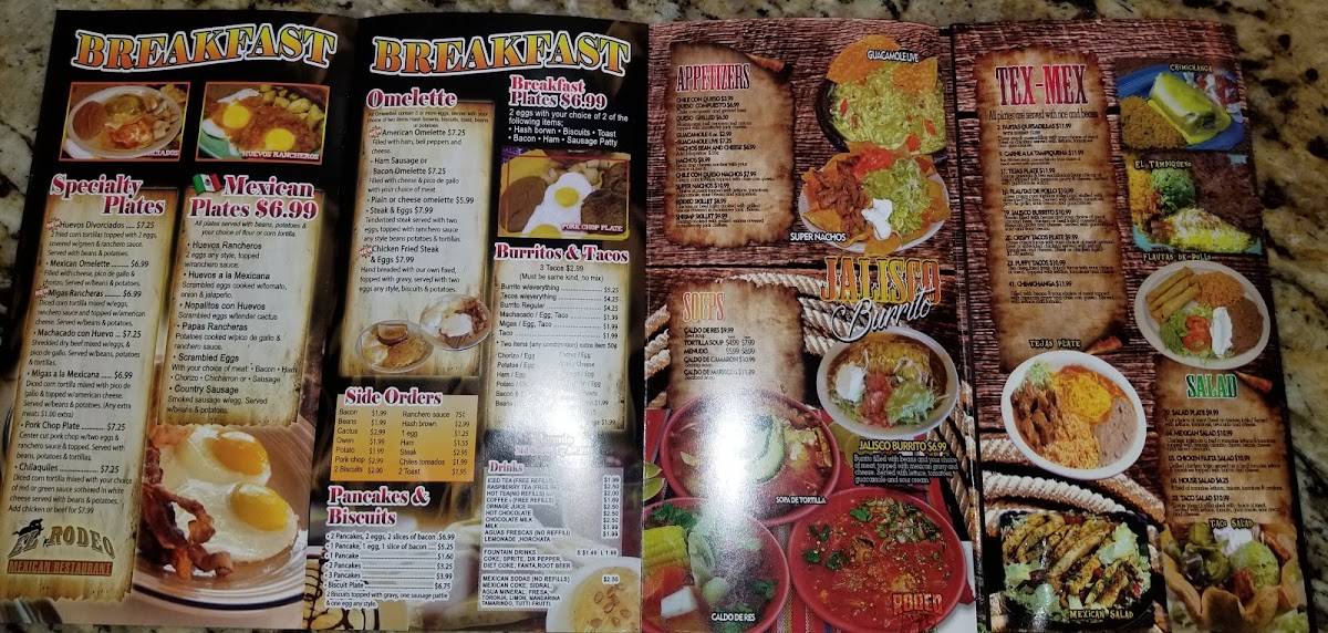 Menu at El Rodeo Mexican Restaurant, Lampasas