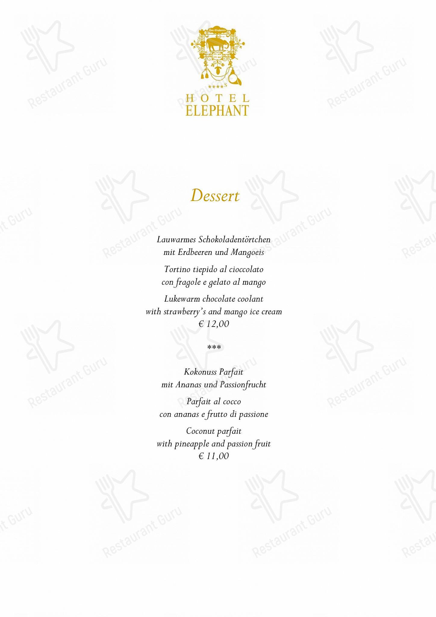 Menu da Hotel & Restaurant Elephant, Bressanone