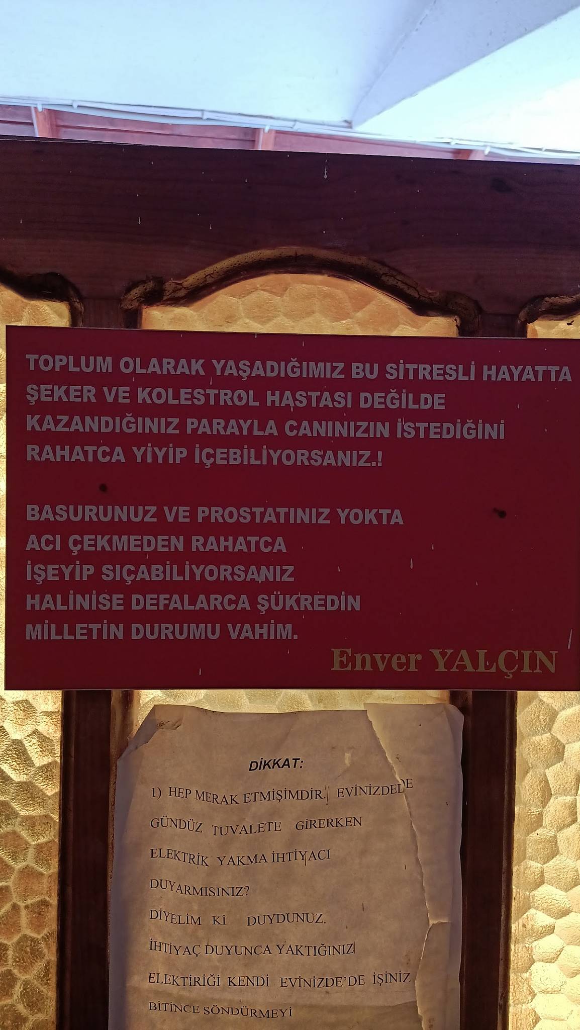 Menu at Enver Yalçın Yörük Müzesi & Apart, Fethiye
