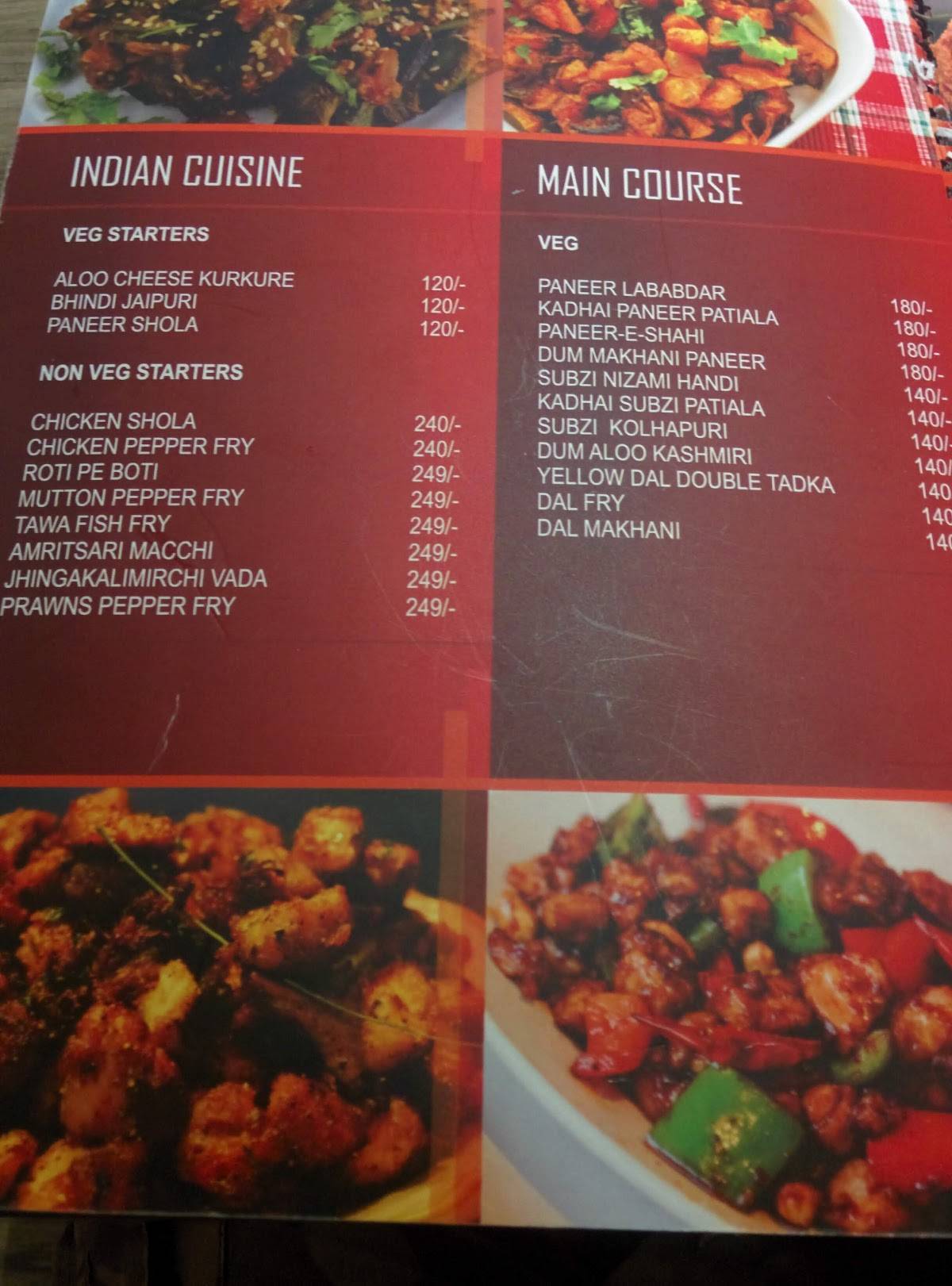 Menu at Epicurus, Bengaluru, 84/1A