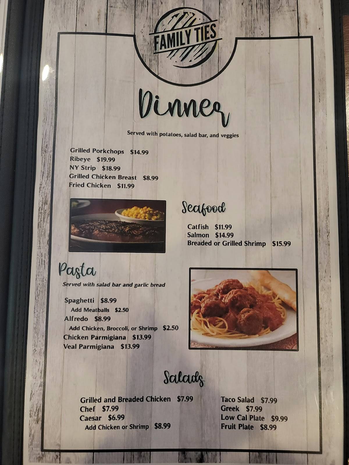 Menu at Paris Family Restaurant, Paris, N Main St
