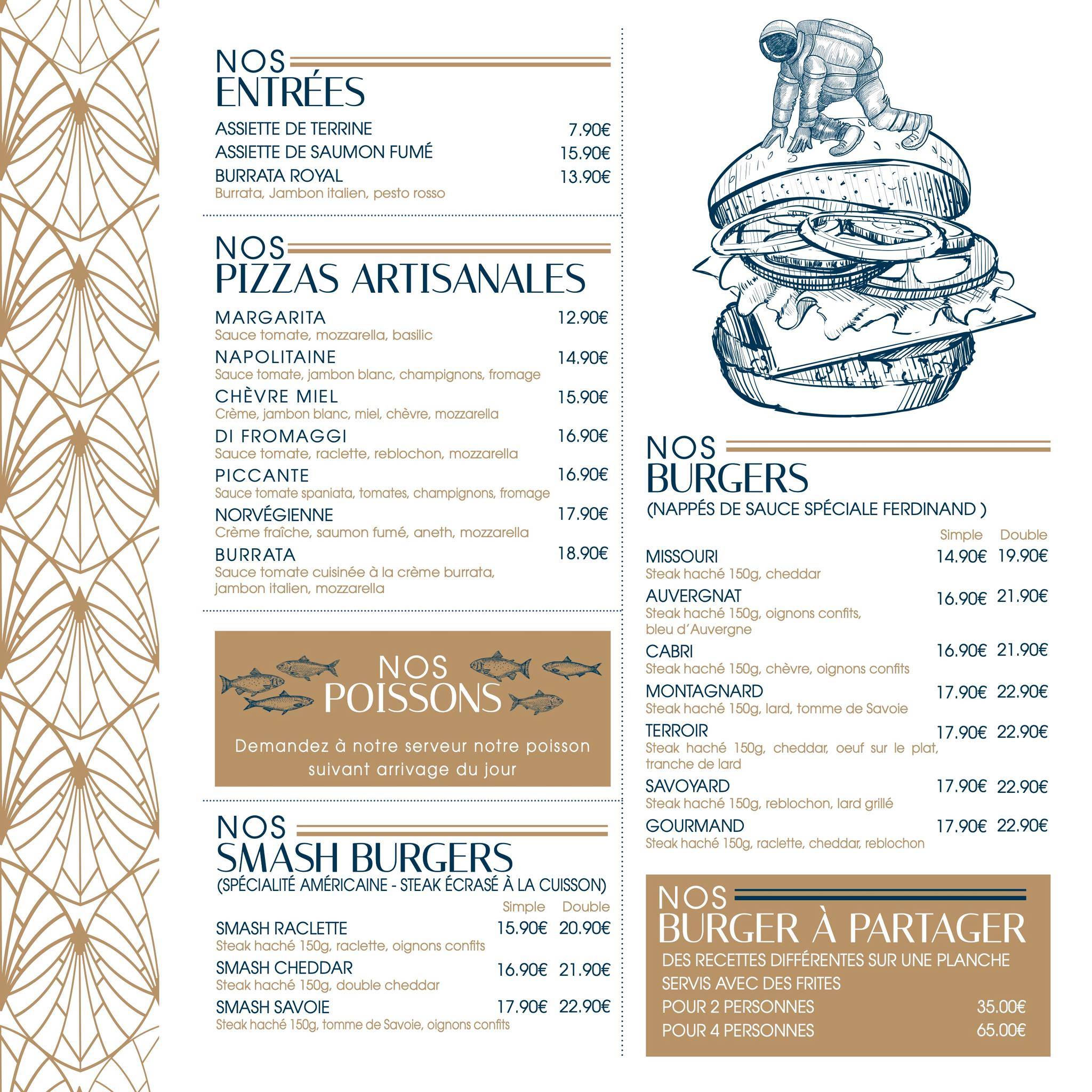 Menu au Ferdinand - Burger Châlons-en-Champagne restaurant, Châlons-en ...