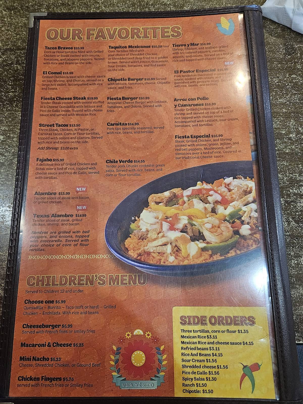 Menu at Fiesta Brava restaurant, Fergus Falls