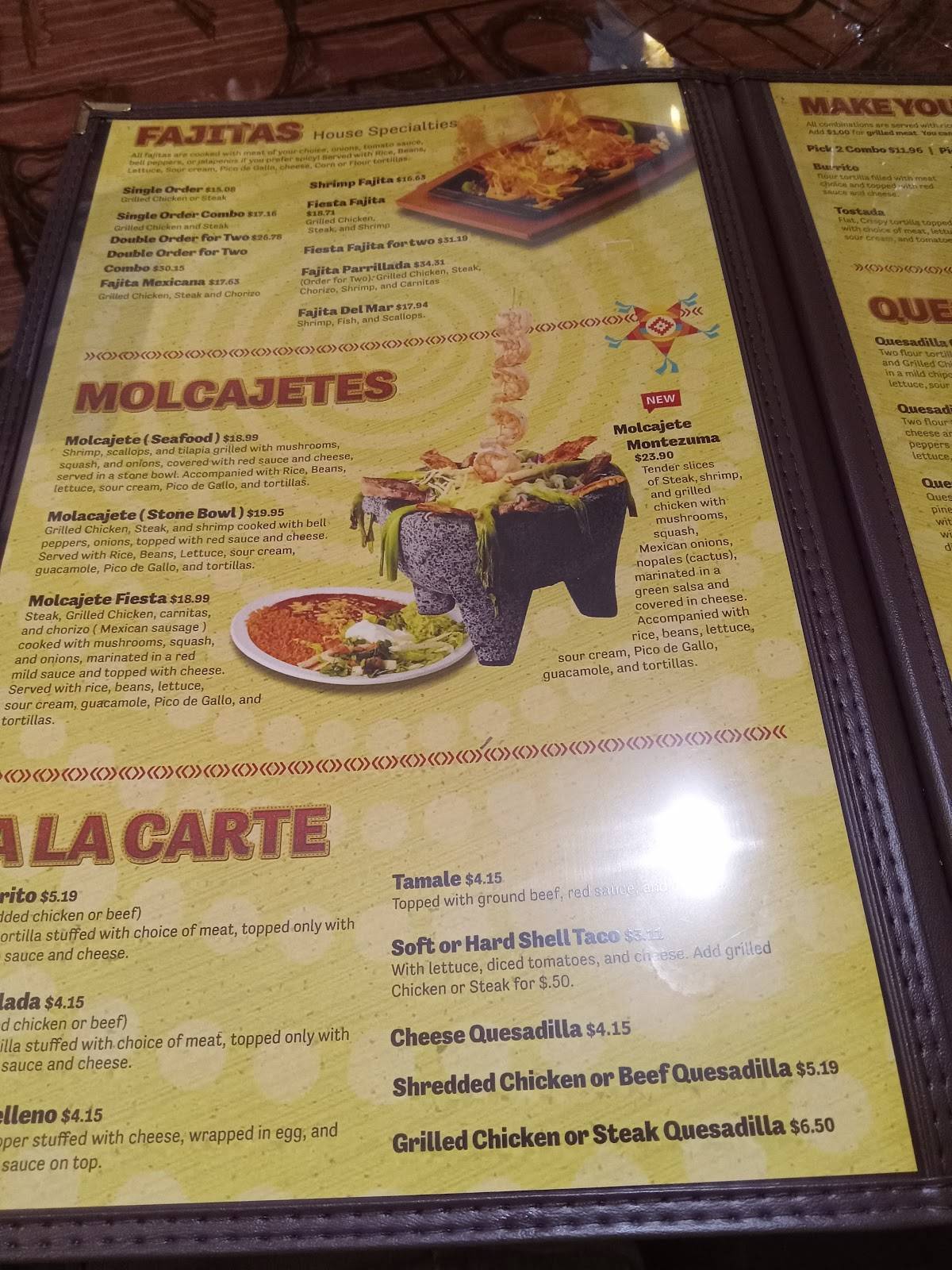 Menu at Fiesta Brava restaurant, Fergus Falls
