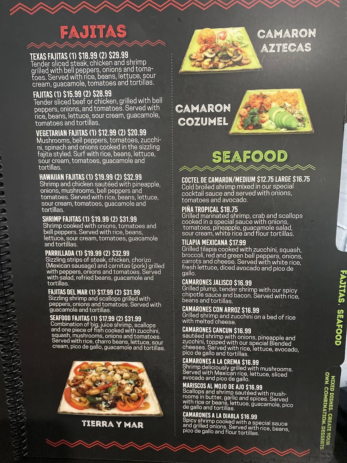 Menu at Fiesta Mexico Restaurant Bar & Grill, South Hill
