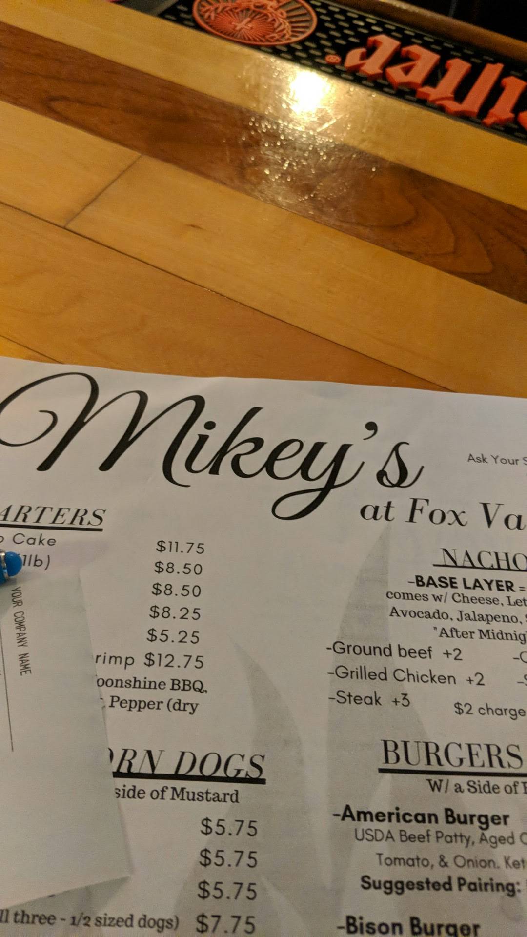 Menu at Fox Valley Restaurant, Alabaster