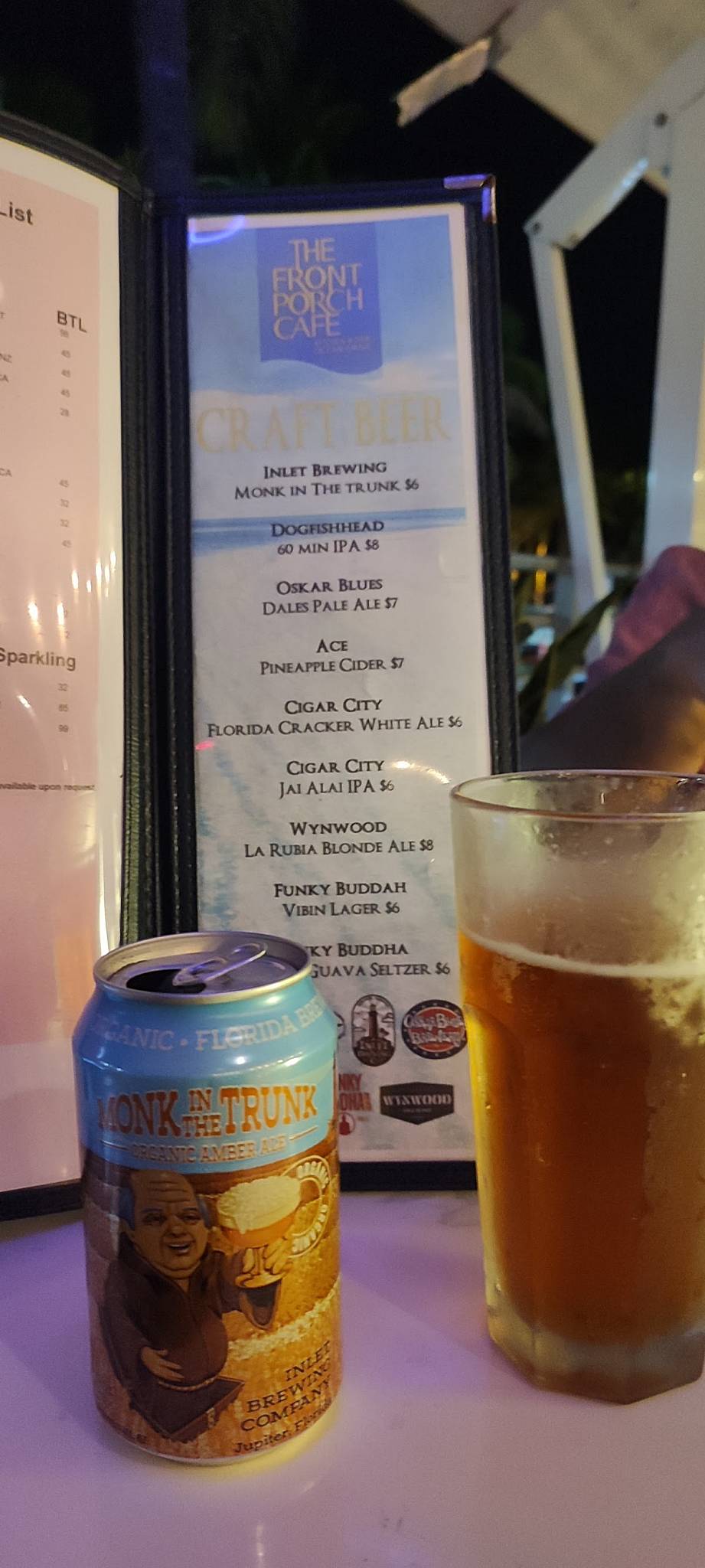 Menu at Front Porch Cafe, Miami Beach