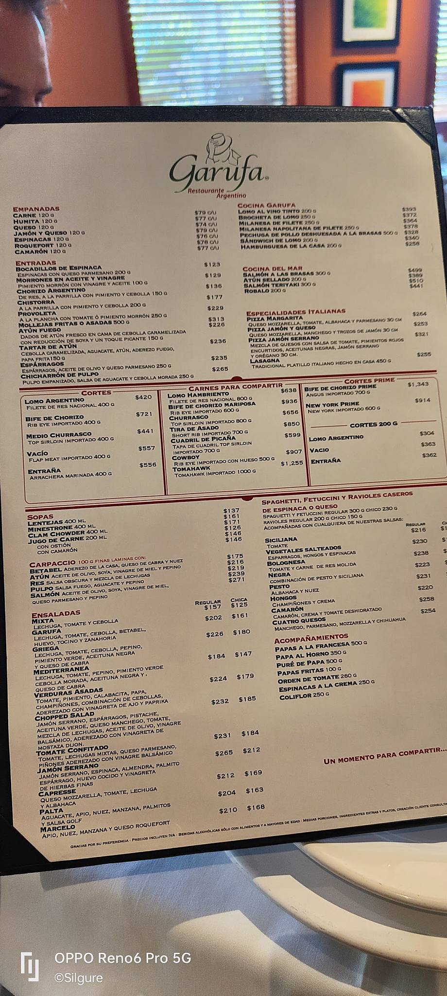 Carta del restaurante Garufa Aguascalientes Norte, Aguascalientes, Av ...