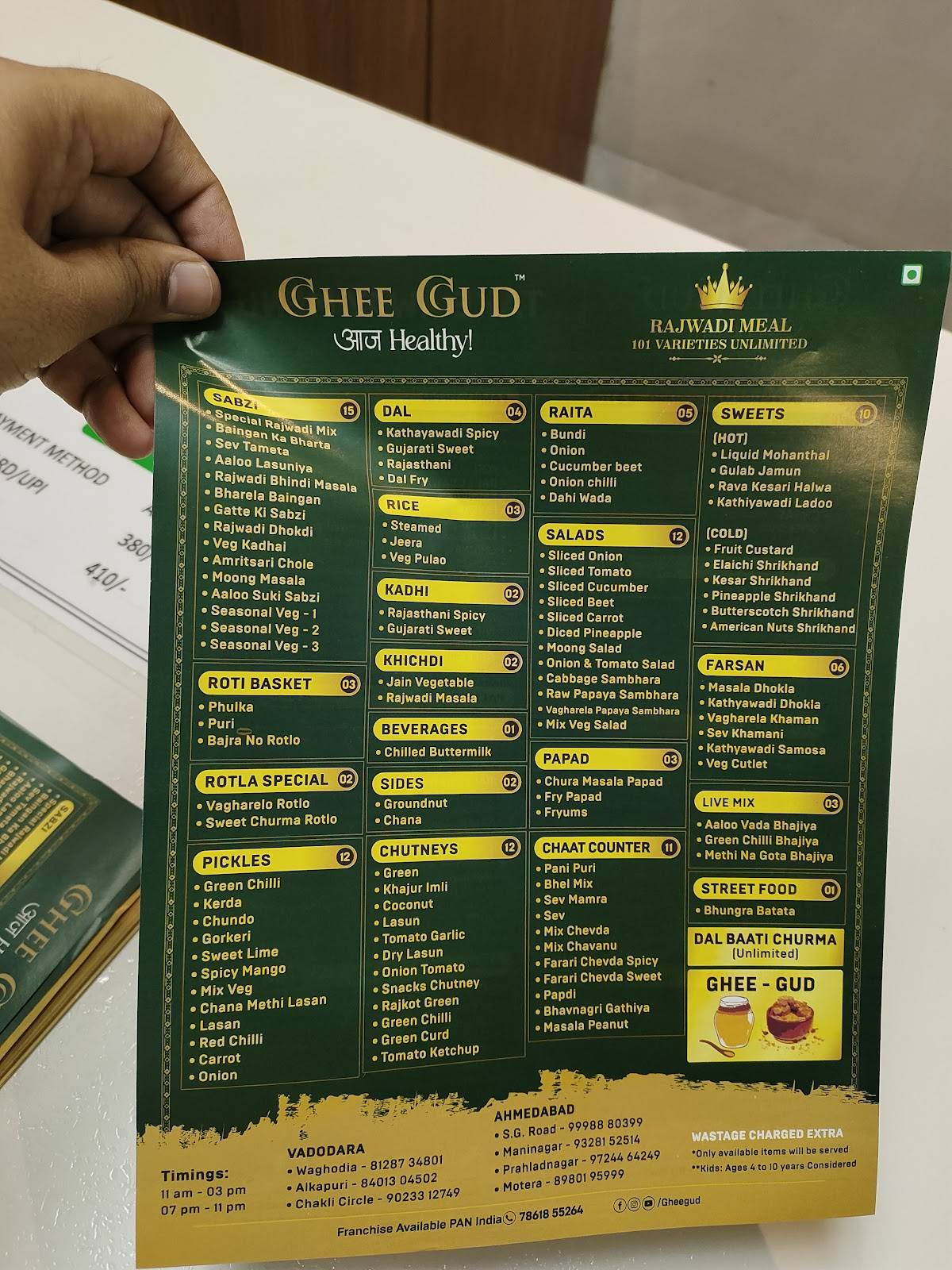 Menu at Ghee Gud, TRP Mall Bopal - 6th floor, C - Wing, C4 Lift ...