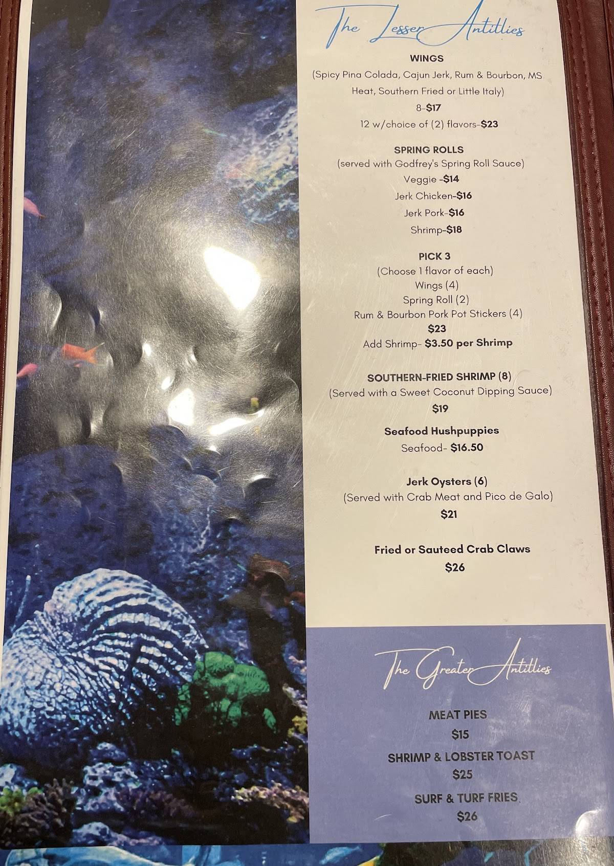 Menu at Godfrey's Flagship restaurant, Flowood