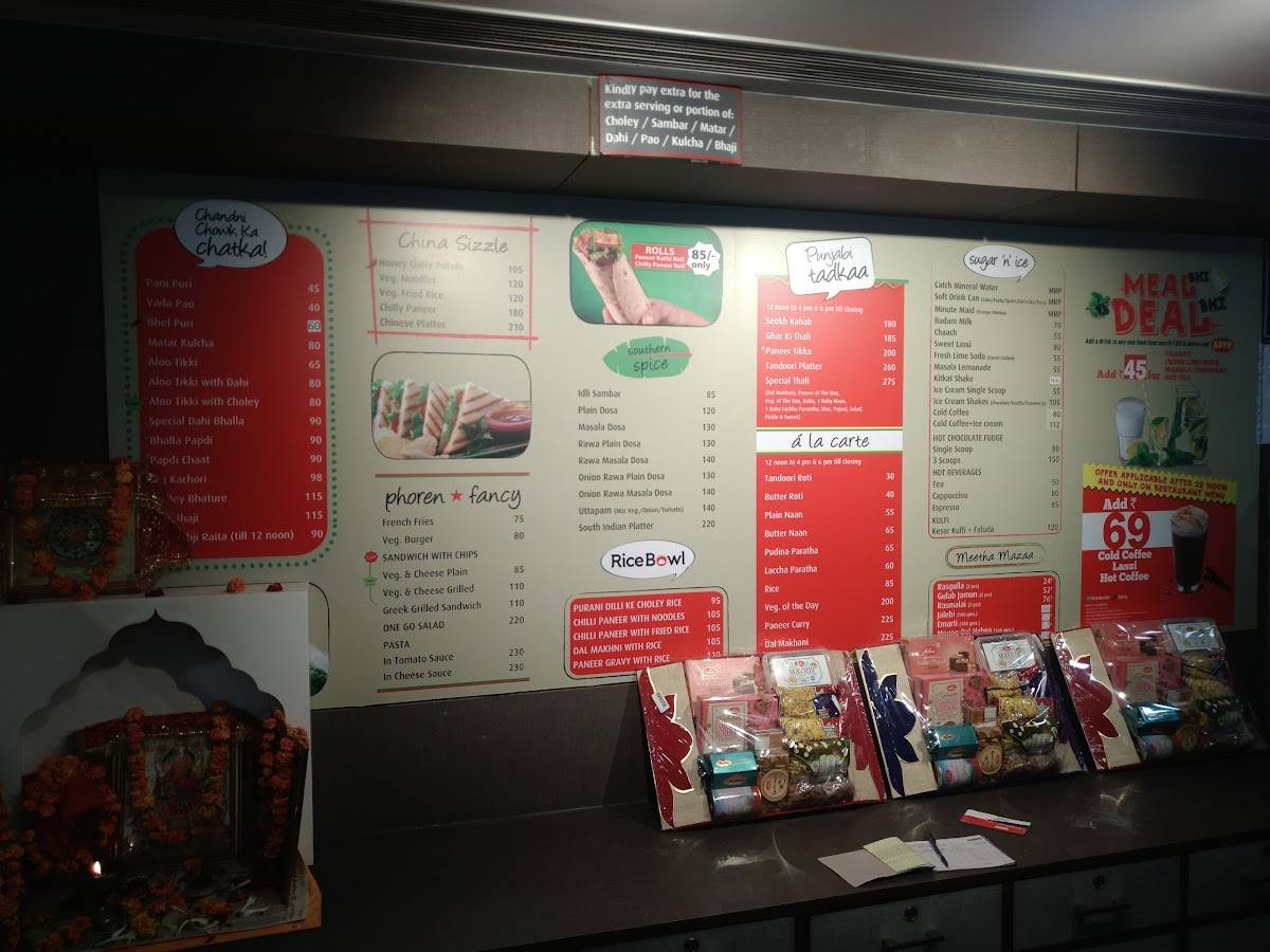 Menu at Haldiram's - Akshardham, New Delhi, Parsvnath Mall