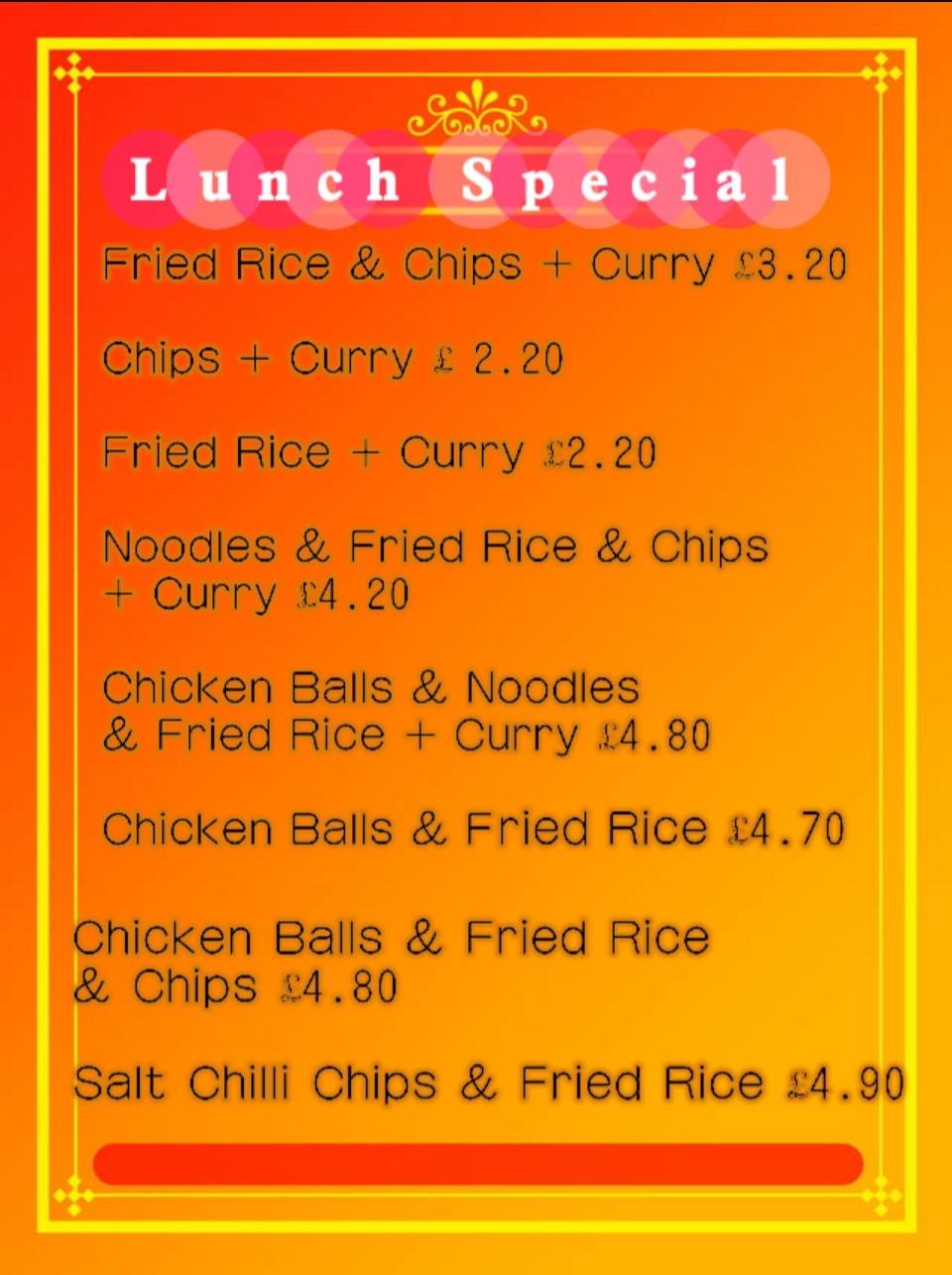 Menu at Happy Eating fast food, Seaham