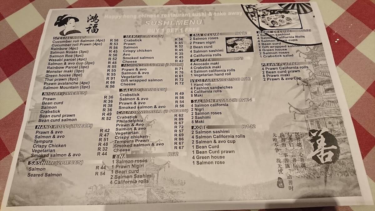 Menu at Happy Hong restaurant, Secunda, Shop no:10