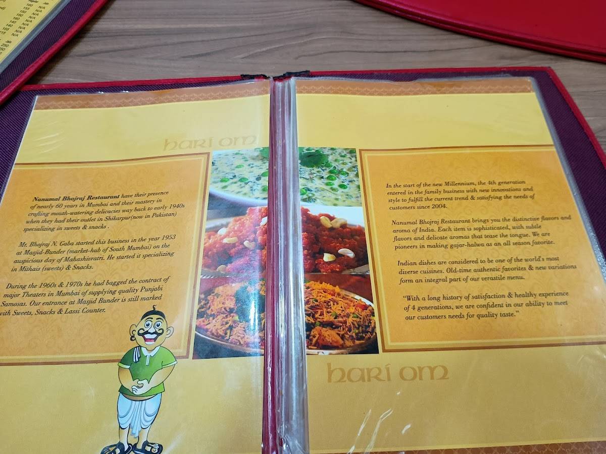 Menu at Hari Om Nanumal Bhojraj, Navi Mumbai, 1