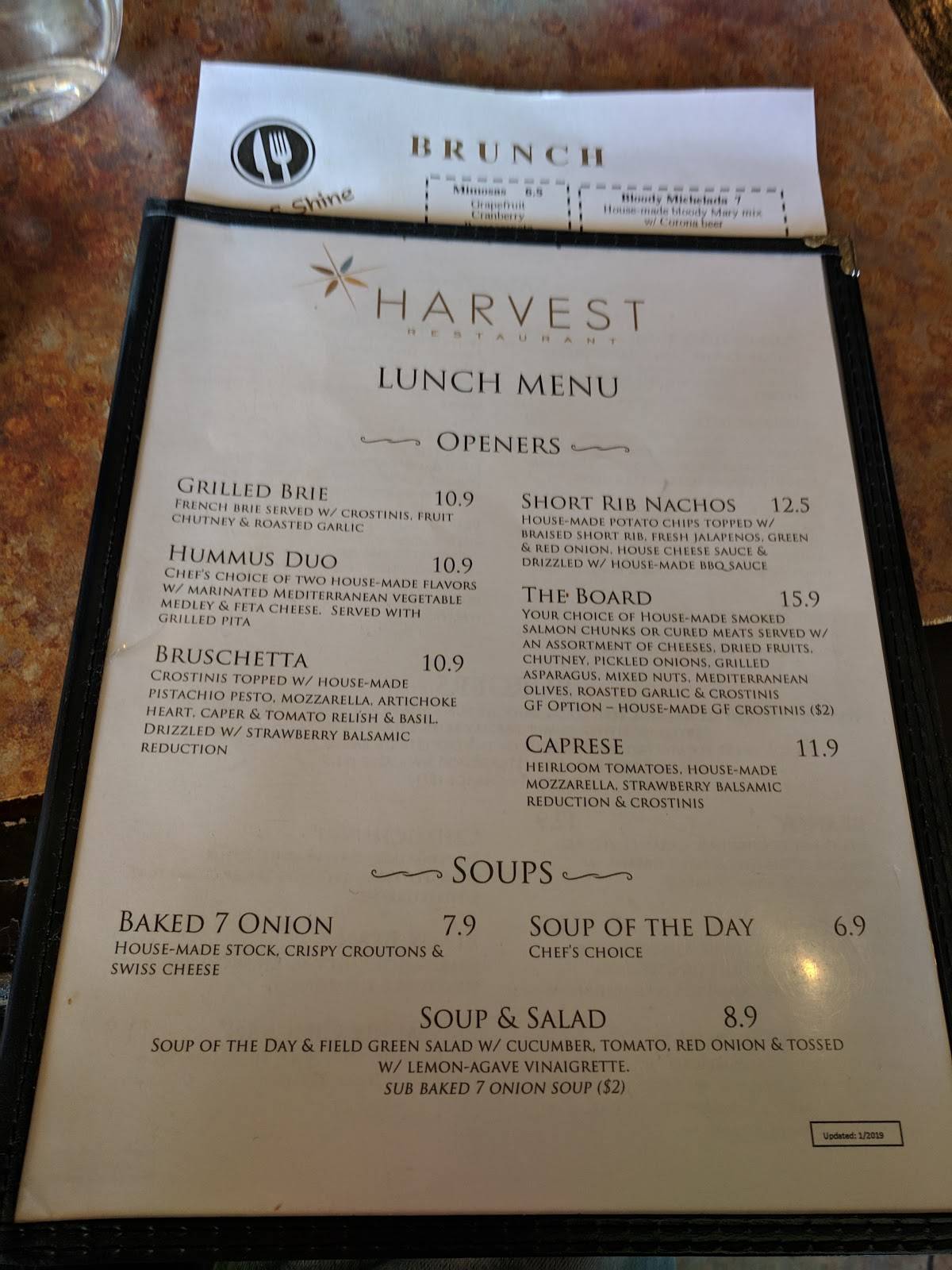 Menu at Harvest Restaurant, Tucson, E River Rd #201