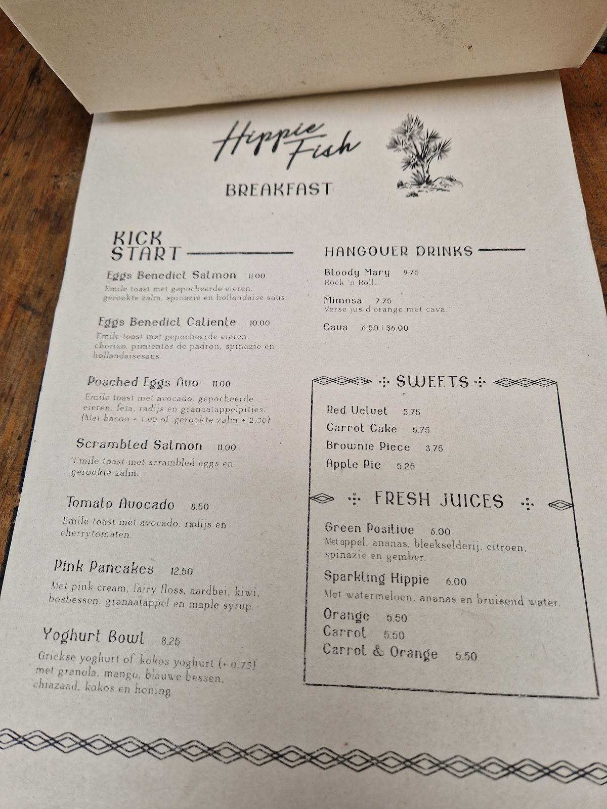 Speisekarte von Hippie Fish, Zandvoort