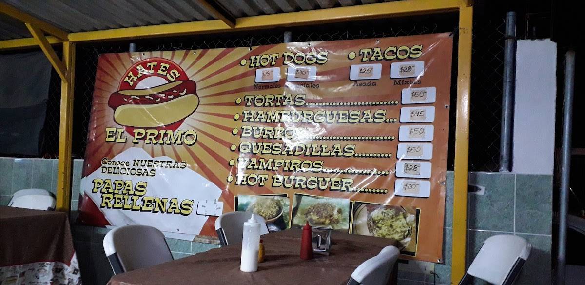 Menu at Hot dogs El Primo, La Paz