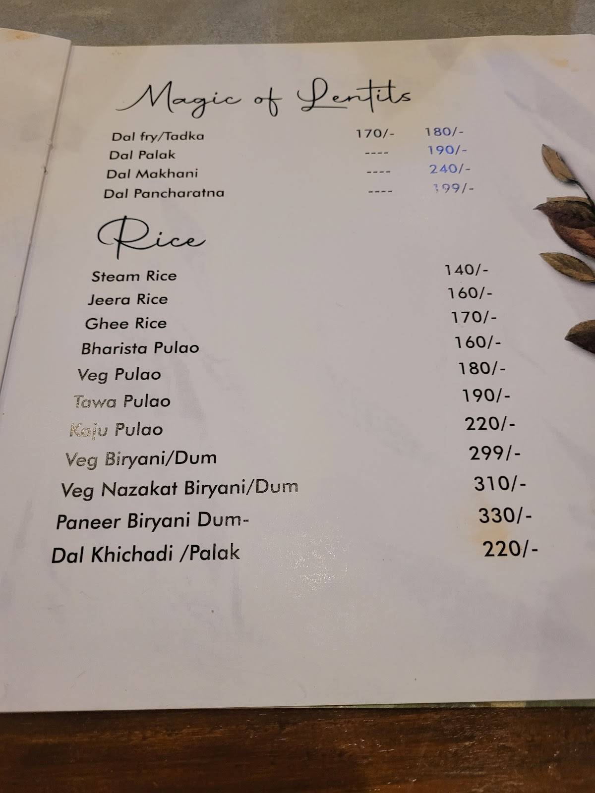 Menu at House Of Veg, Pune