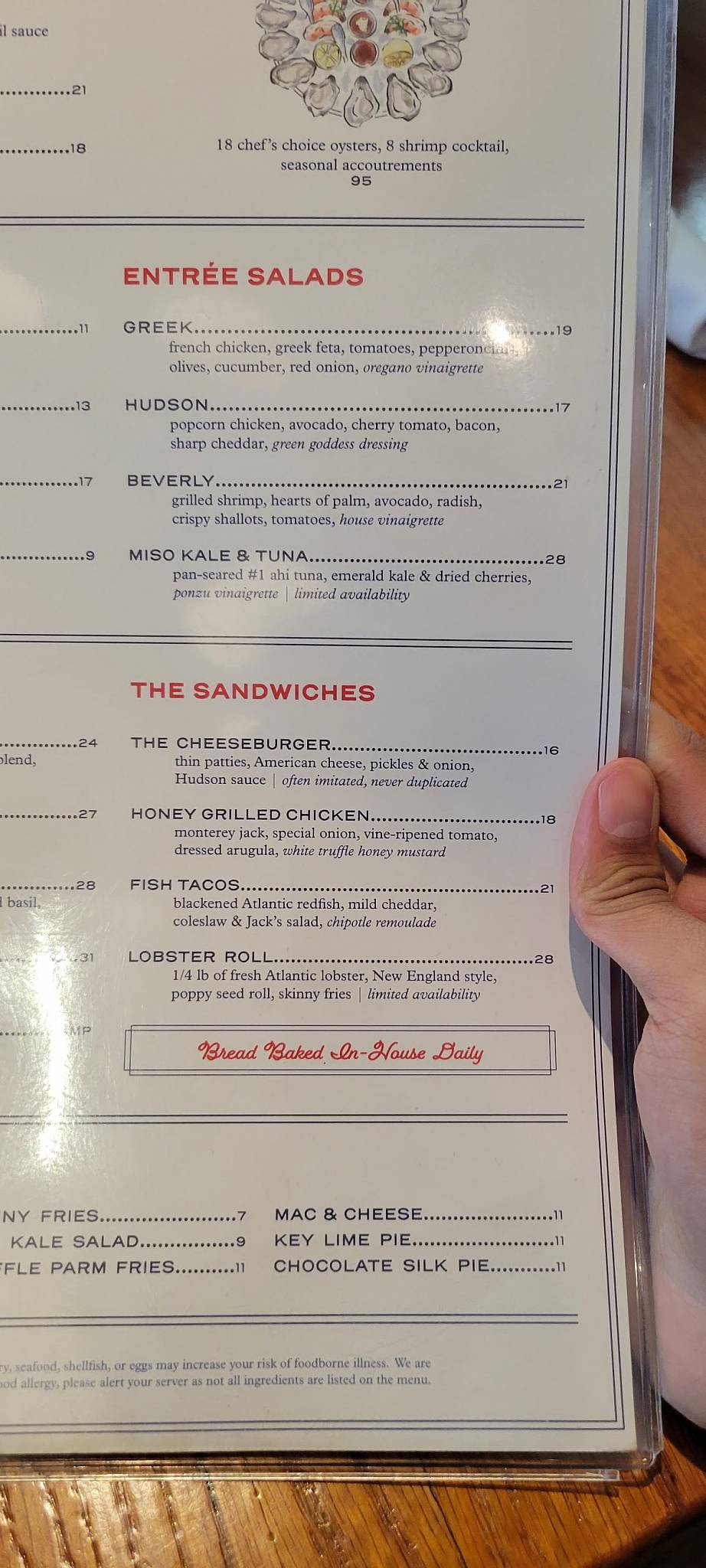Menu at Hudson House restaurant, Addison, Belt Line Rd