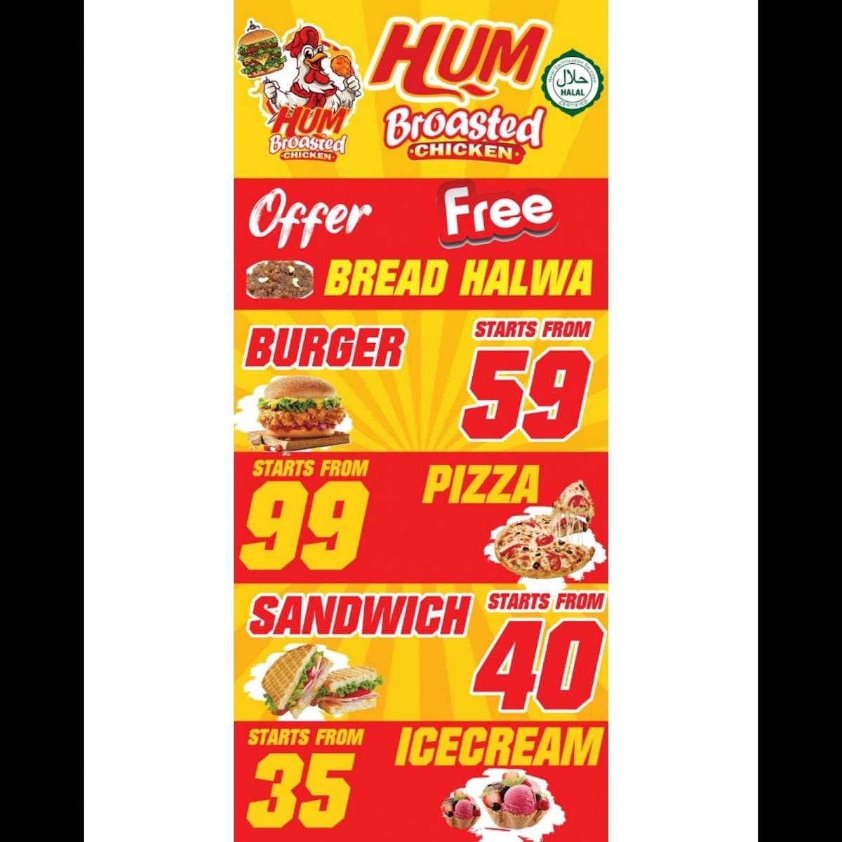 Menu at Hum Brosted chicken, Chennai