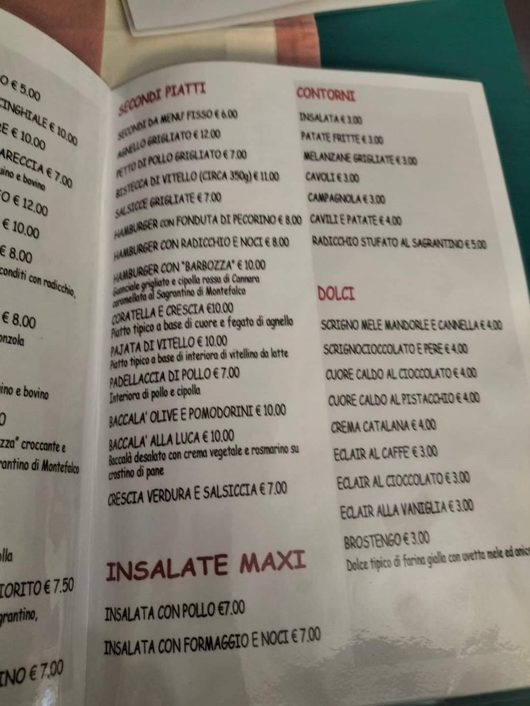 Menu da I Sette Nani ristorante, Reggio Emilia, Via Louis Pasteur