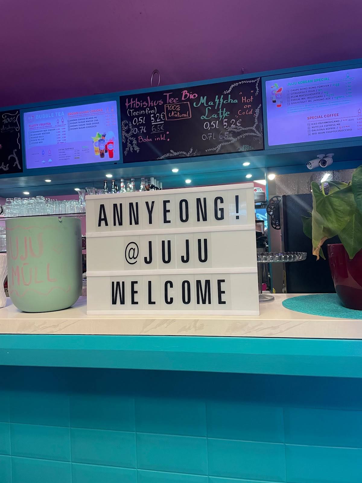 Menu at JUJU Korean Cafe, Vienna