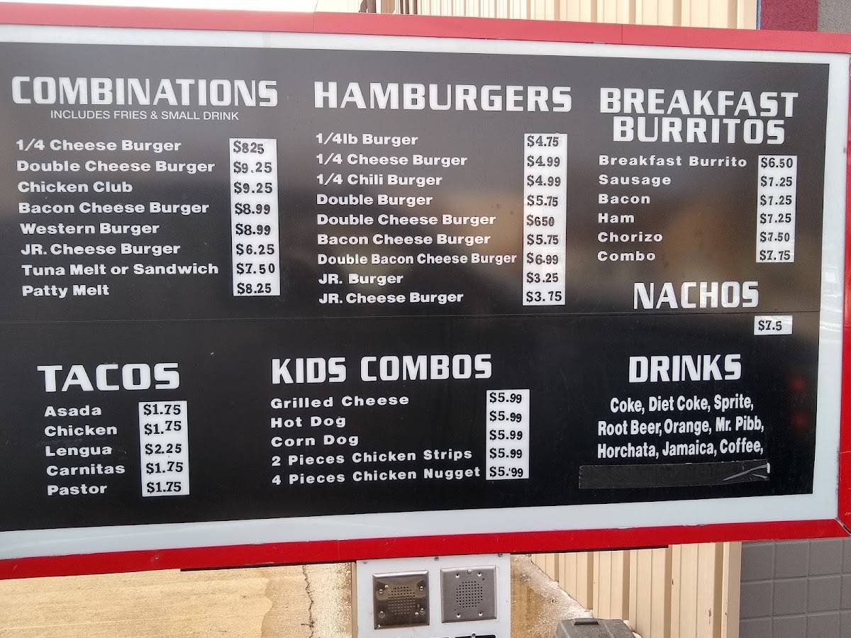 Menu at Jim's Burger restaurant, Le Mars, IA 51031