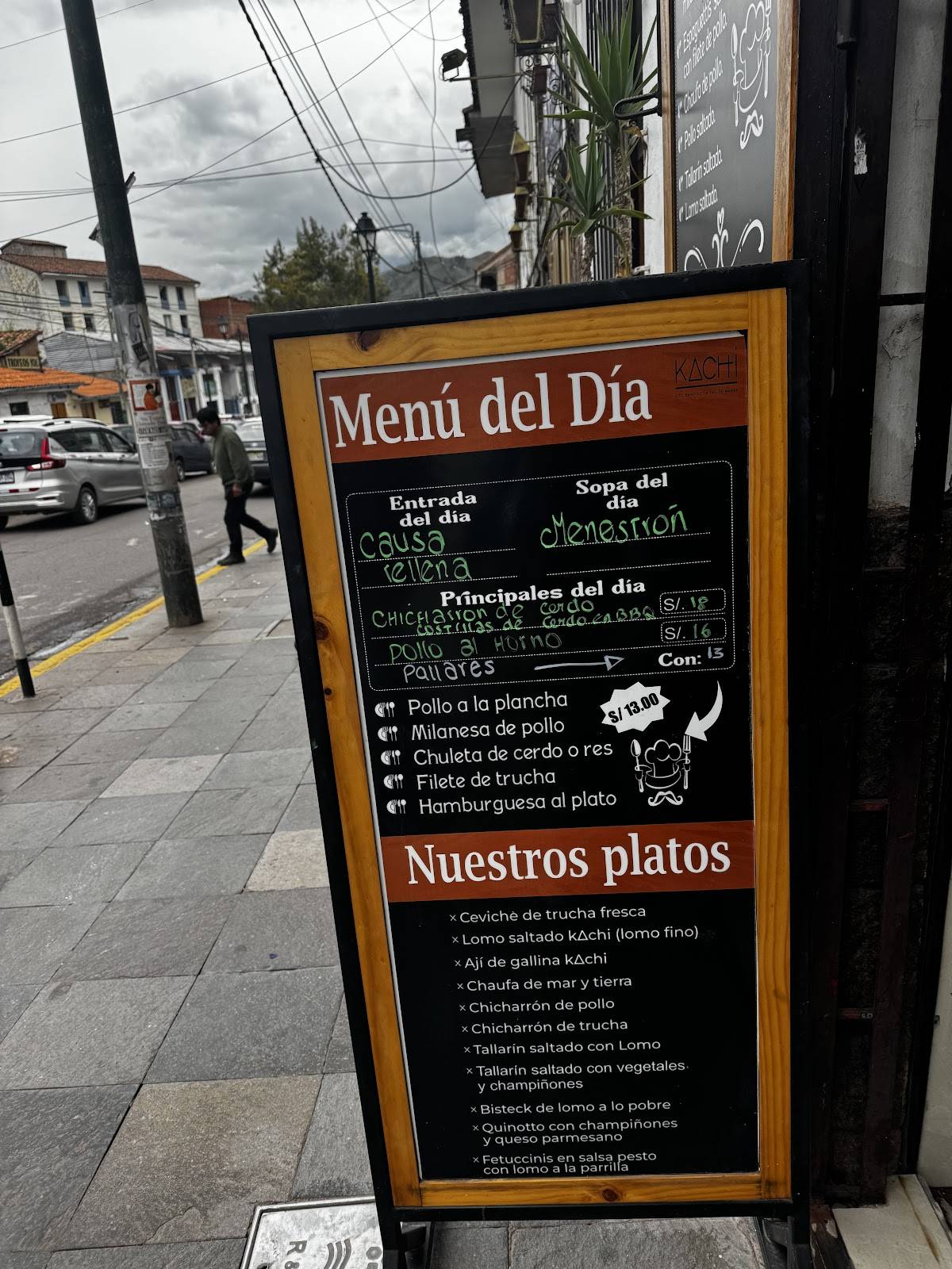 Menu at KACHI comida peruana limacpampa restaurant, Cusco