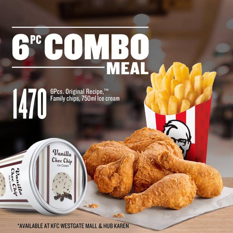 Menu at KFC Garden City Mall restaurant, Nairobi