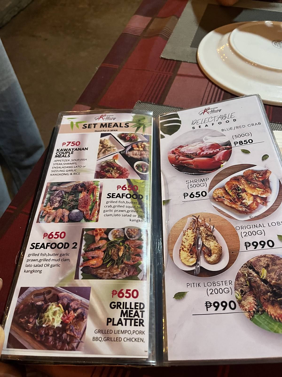 Menu at Kawayanan Grilling Station restaurant, Coron, Real St