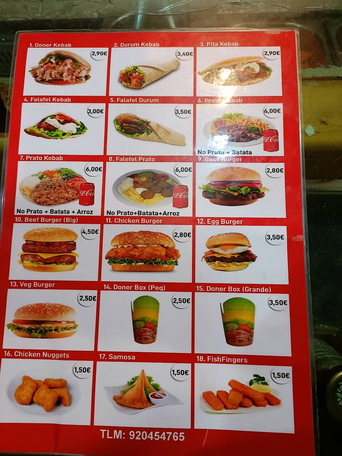 Menu em Kebab zone restaurante, Amadora