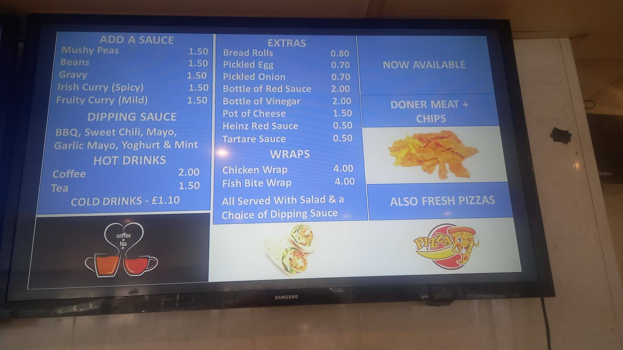 Menu at Kilgetty Fish Bar, Kilgetty