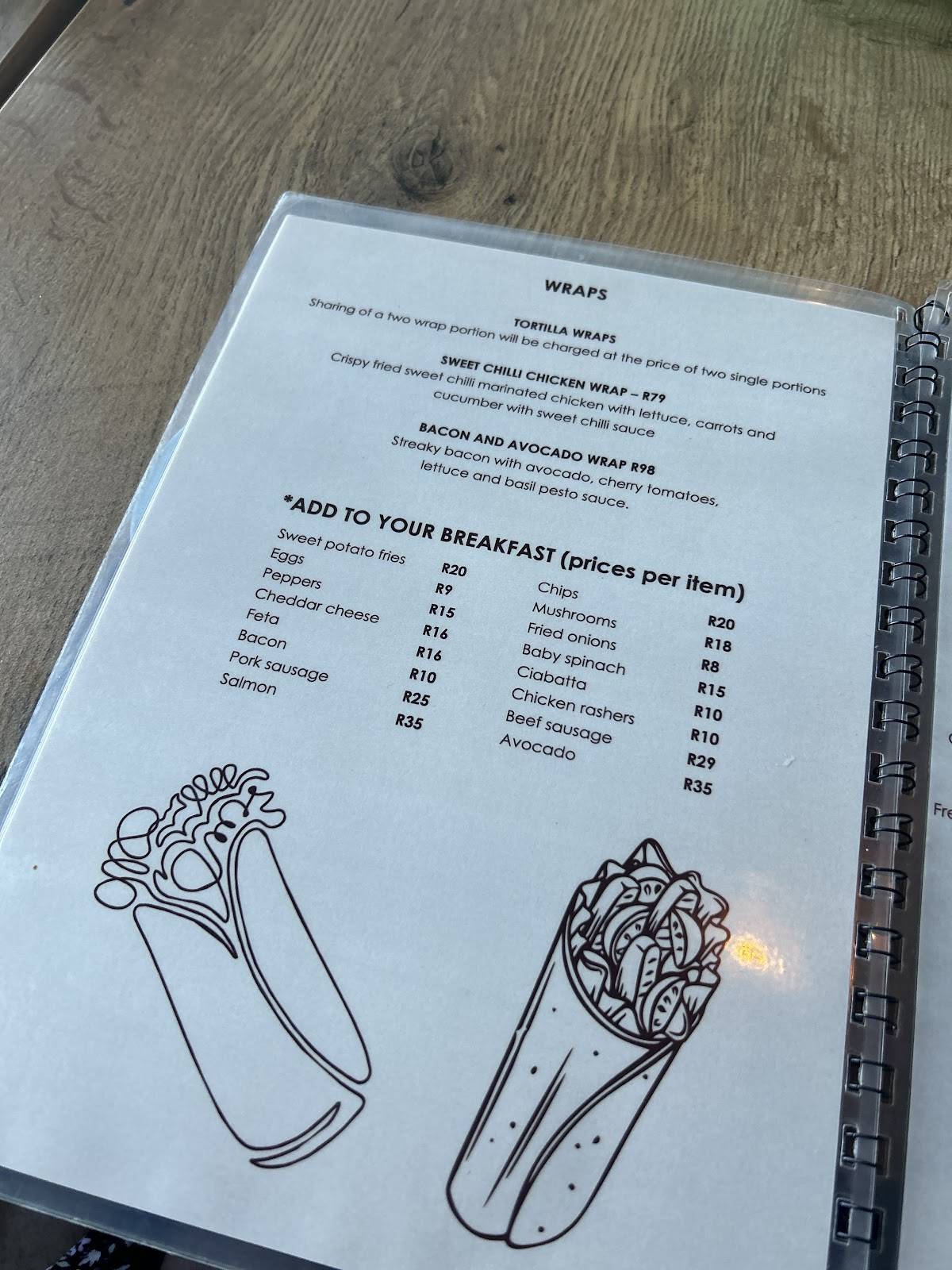 Menu at Kofini & Co, East London