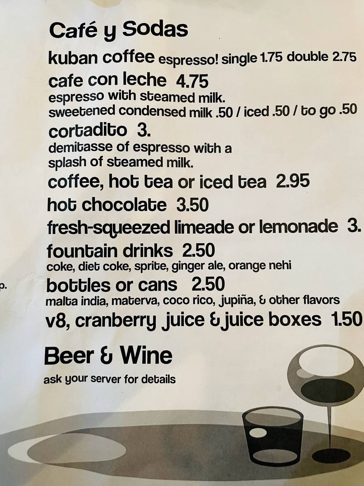 Menu at Kuba Kuba Dos restaurant, Tuckahoe