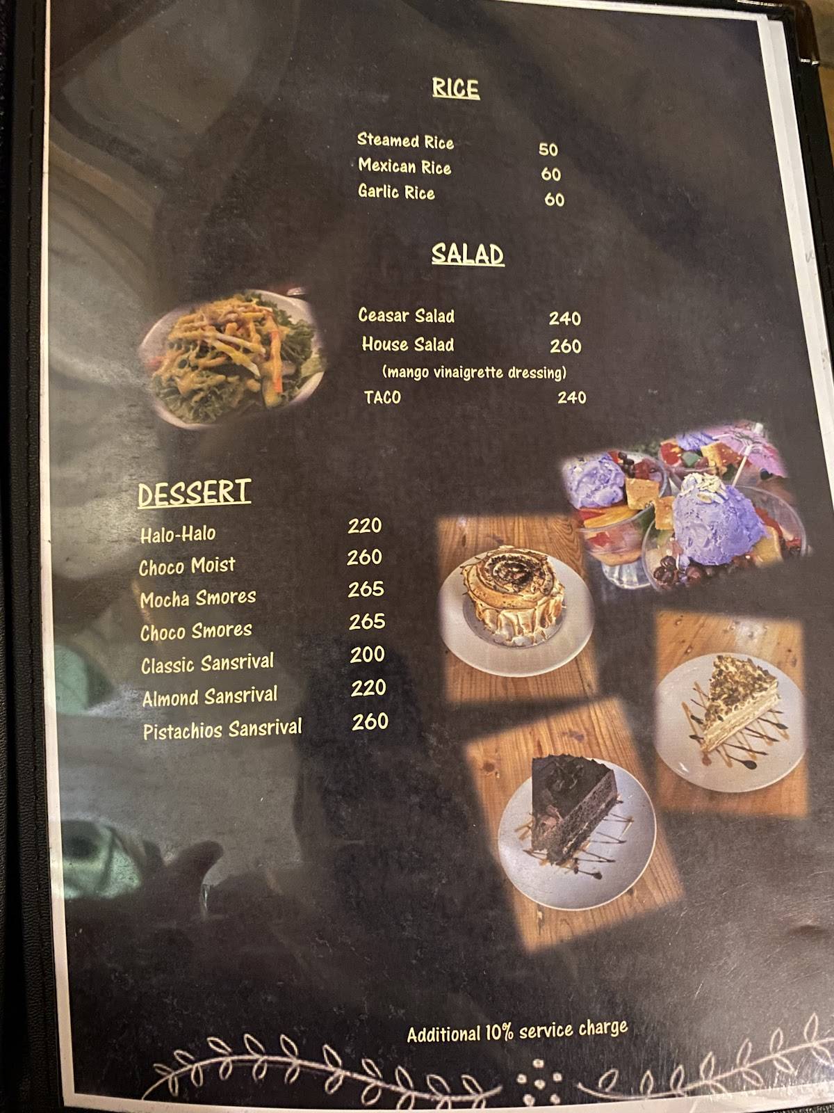 Menu at Kubli Cafe Bistro Silang, Silang