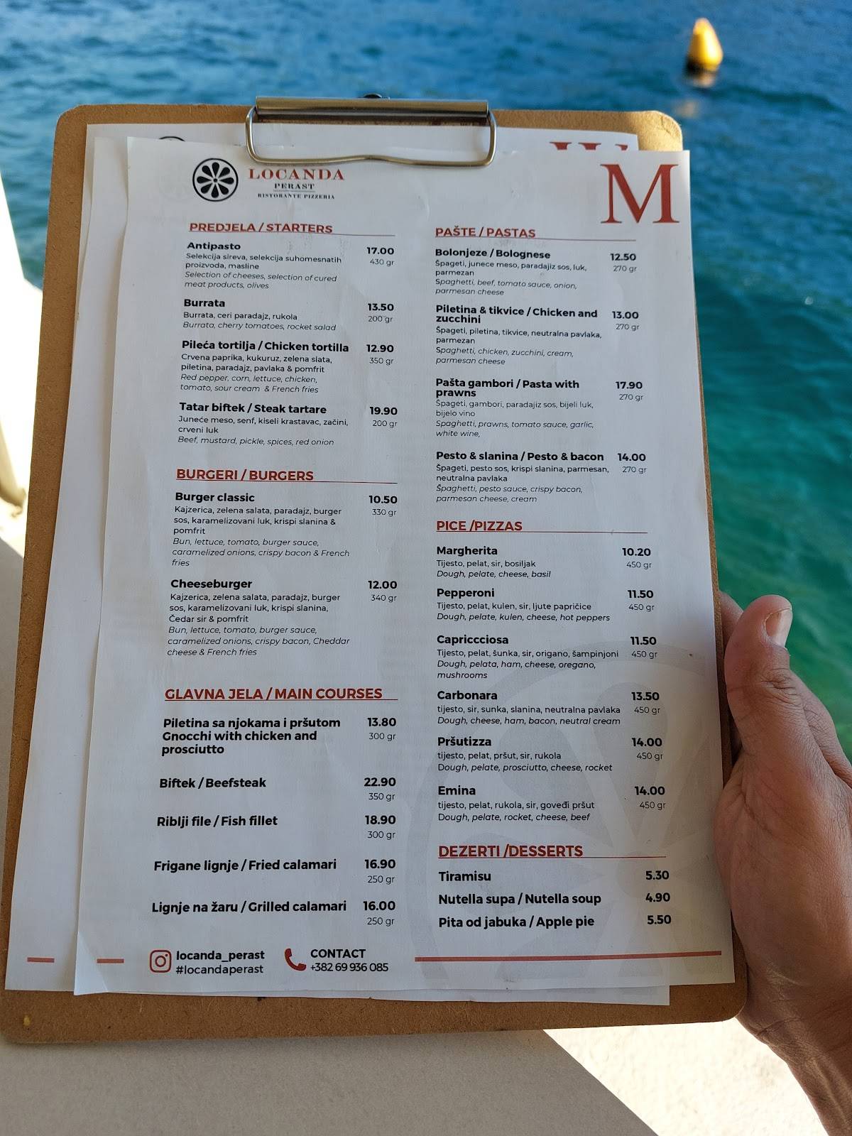 Menu at LOCANDA Perast Ristorante Pizzeria, Perast