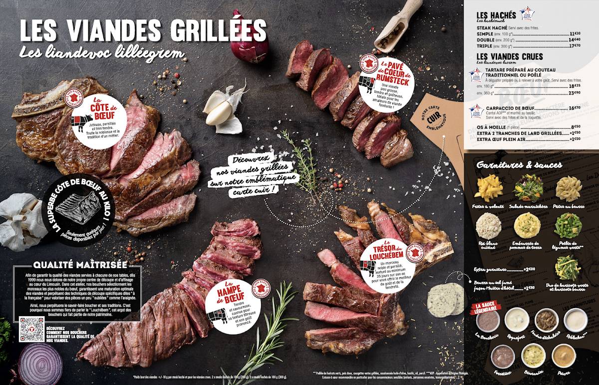 Menu au La Boucherie Château Thierry BBQ, Château-Thierry