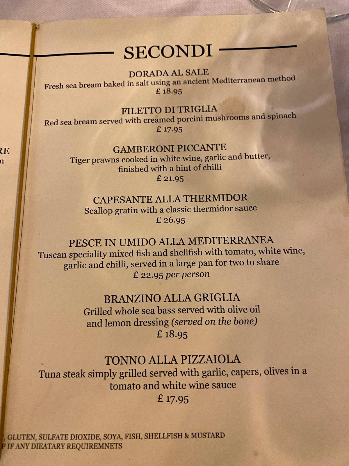 Menu at La Coppola Ristorante & Oyster Bar, Royal Leamington Spa