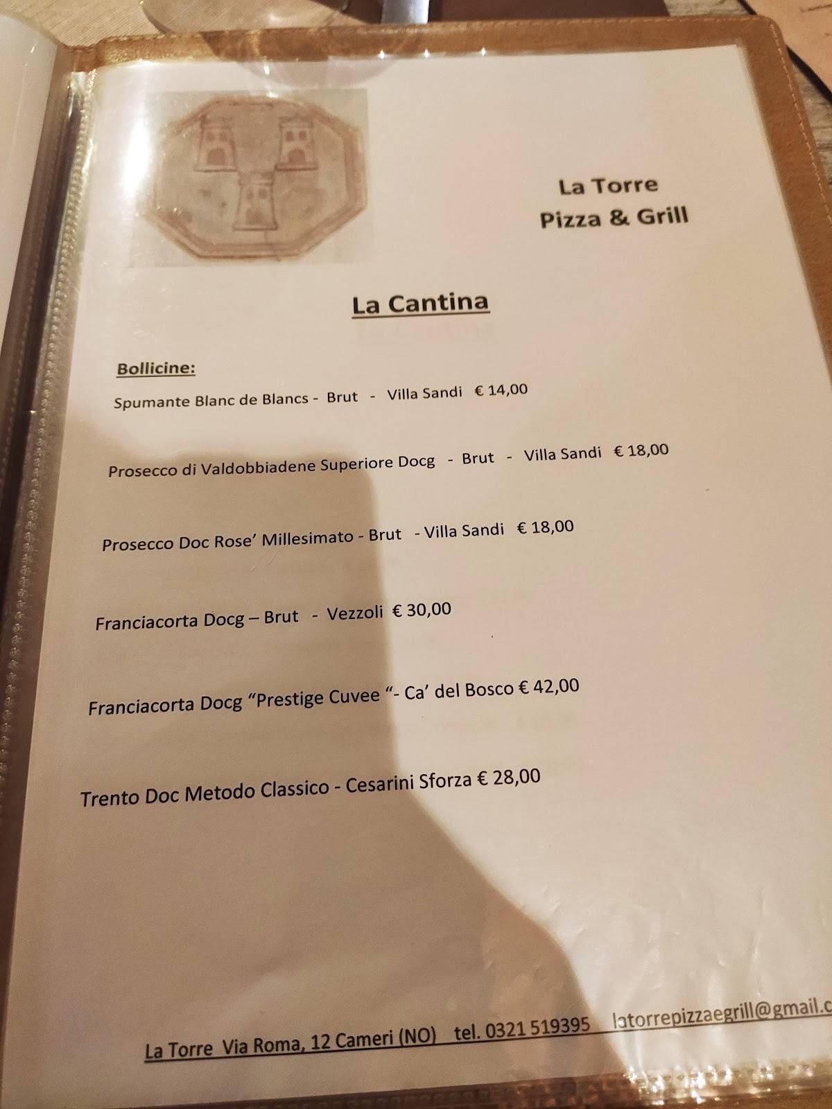 Speisekarte von La Torre Pizza e Gril, Cameri