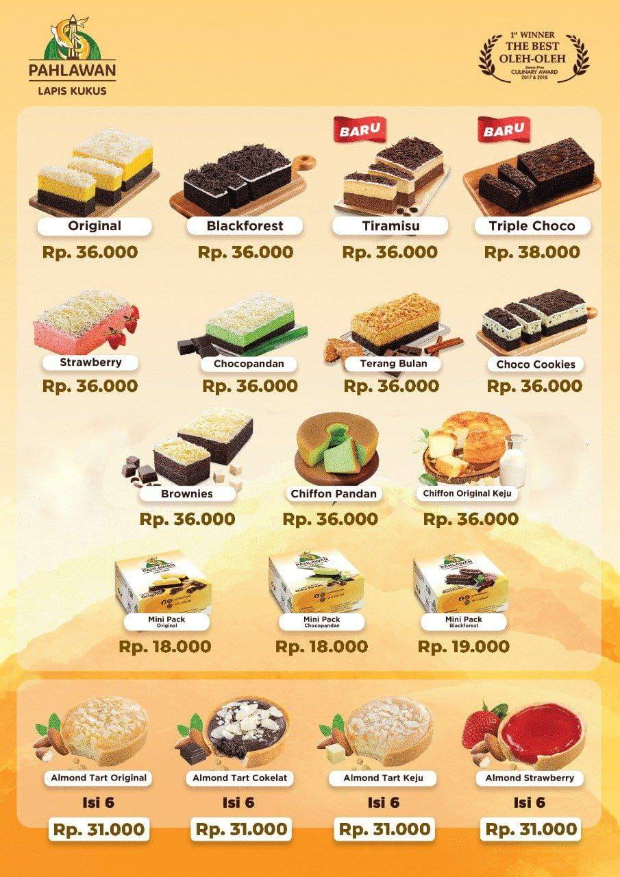 Menu at Lapis Pahlawan Mitra Andriani, Indonesia