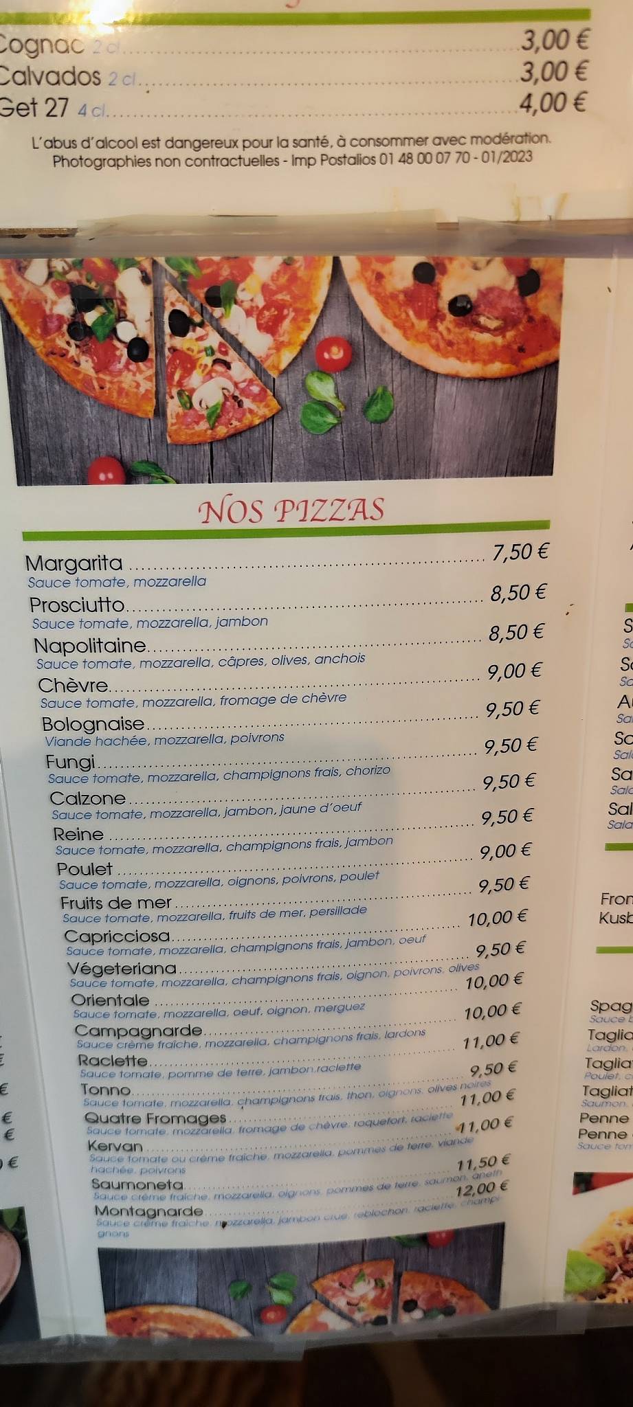 Menu au Le Kervan restaurant, Rethel