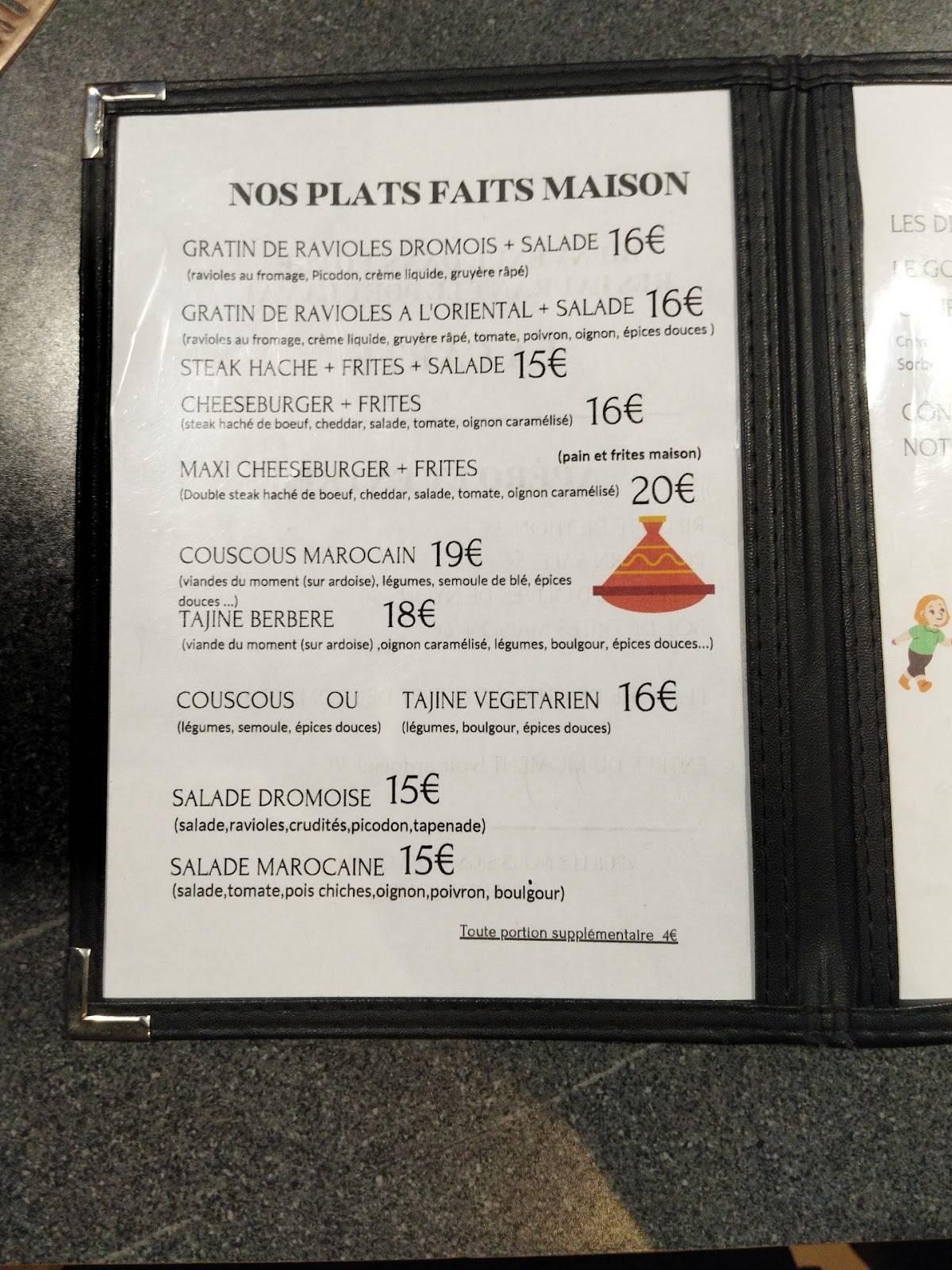 Menu au Restaurant Le Poet-Laval, Le Poët-Laval