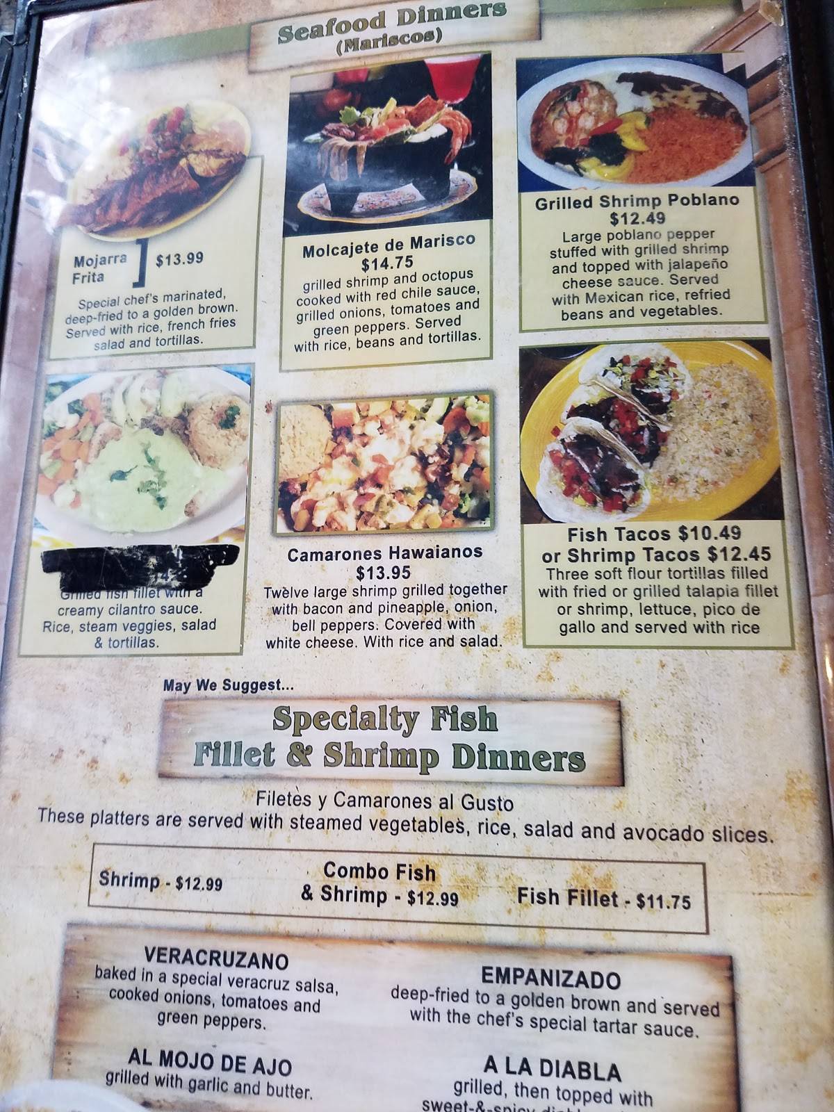 Menu at Limestone Mexican Grill & Seafood restaurant, Spring Branch