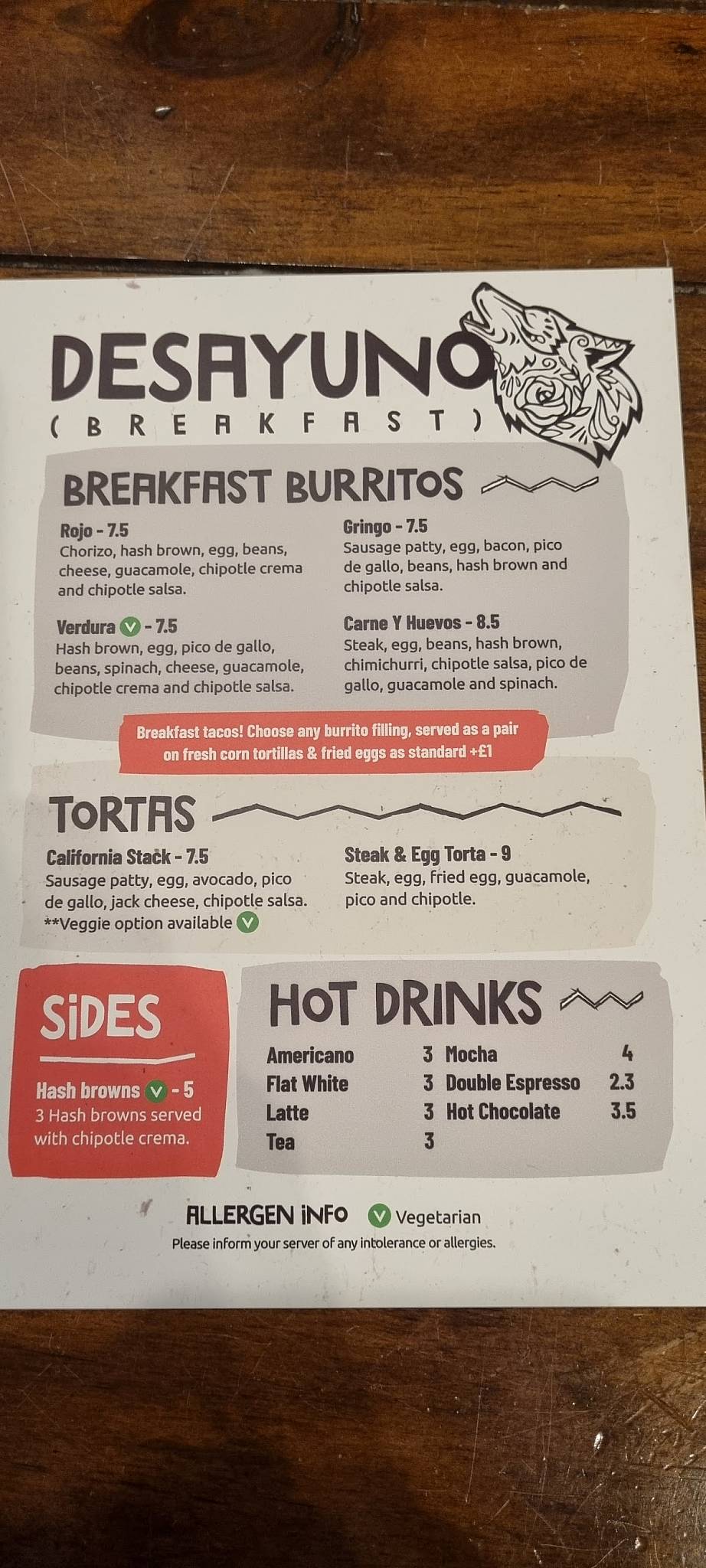 Menu at Little Lobo restaurant, North Shields