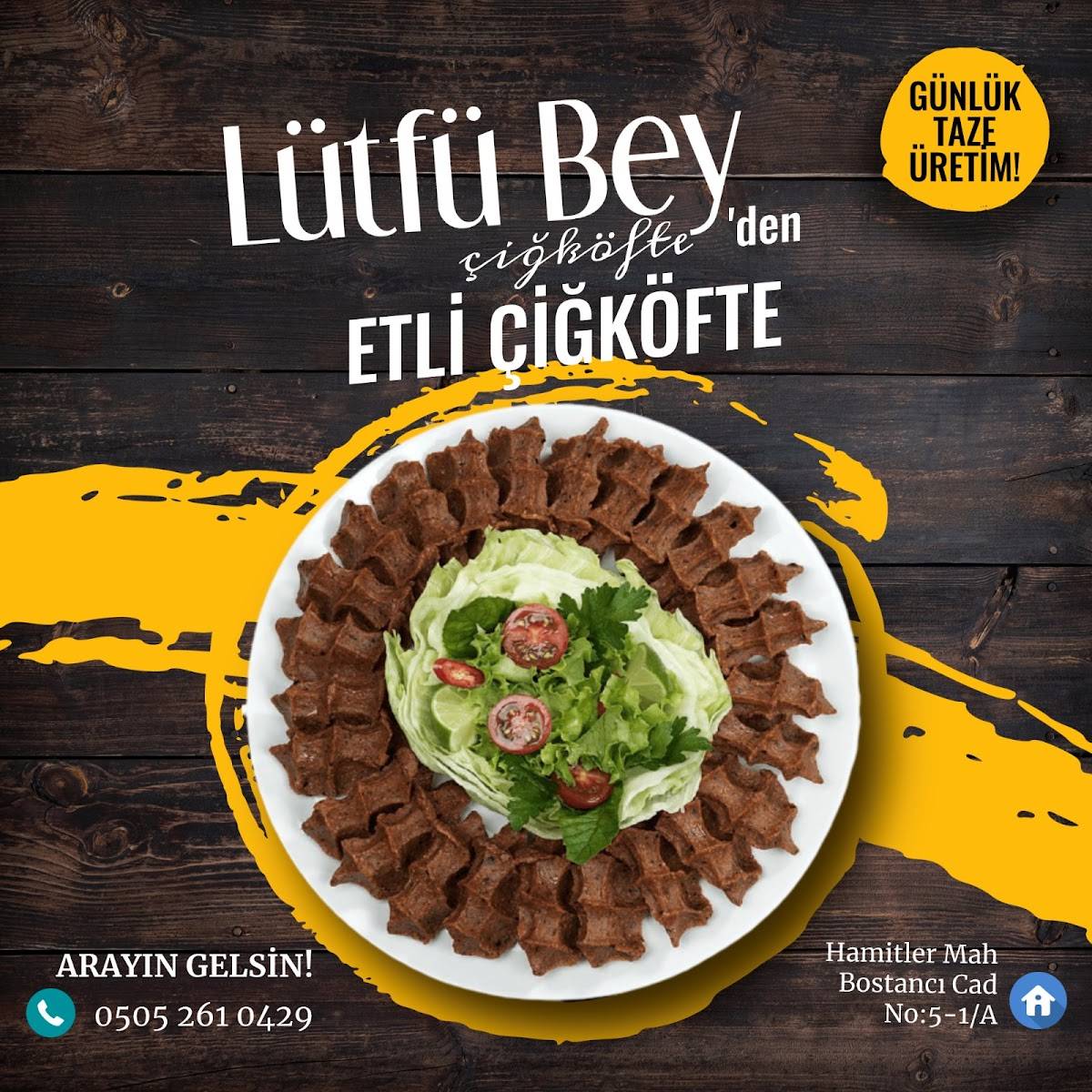 Menu at Lütfü Bey Çiğ Köfte Künefe, Bursa